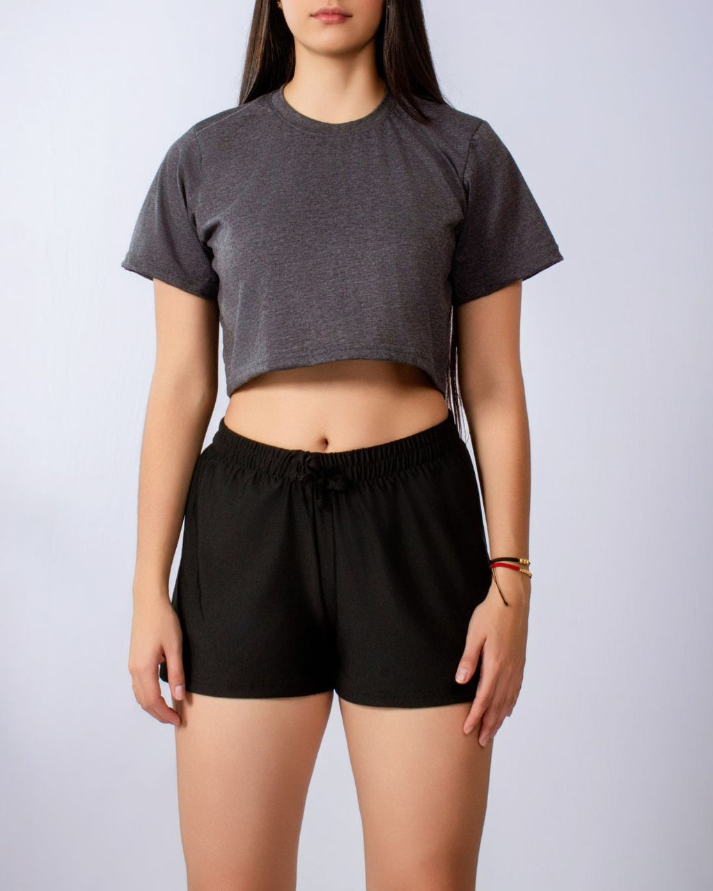 Crop Basic Negro Jaspe – Linc Rock